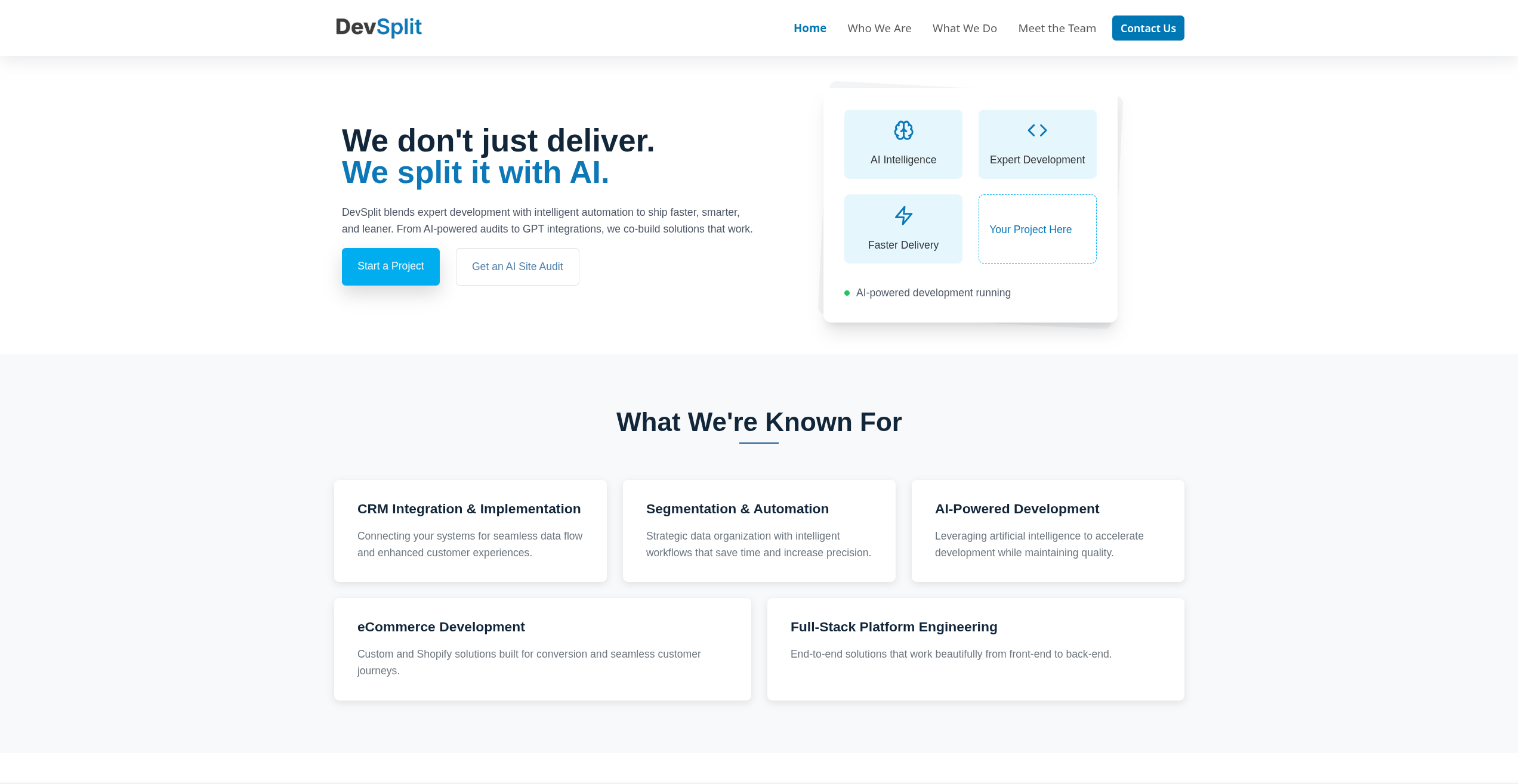 AI-Powered Development — 40% Faster Cycles, 90% Fewer Bugs – DevSplit